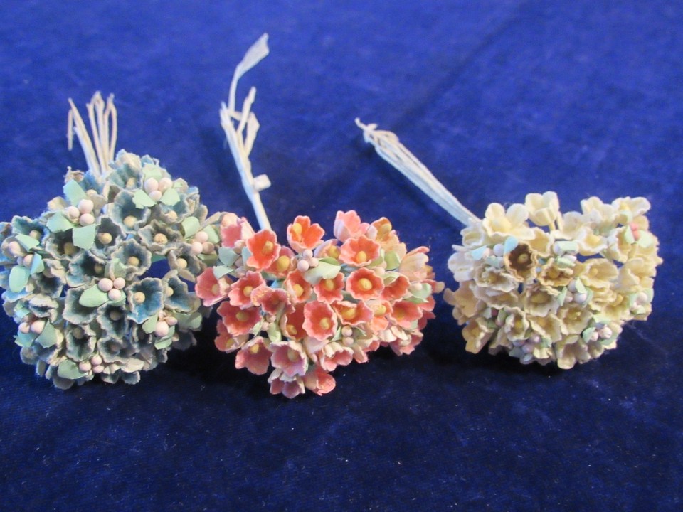 Vintage Forget Me Not Flower Lot Collection Blue Pink Yellow Millinery ...