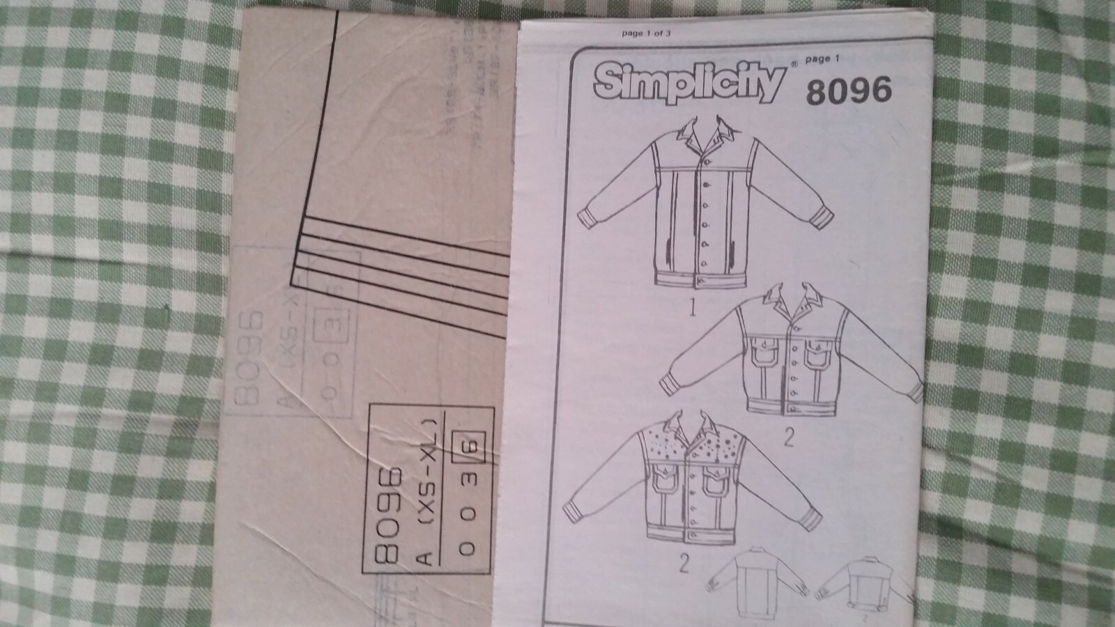 1992 Simplicity 8096 size XS to XL jacket Women Men Boys Girls uncut | eBay