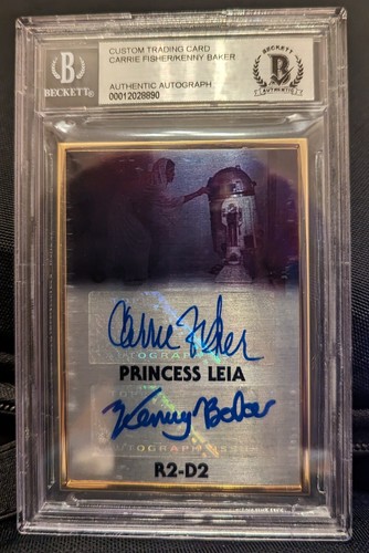 Star Wars dual auto Carrie Fisher & Kenny Baker custom trading card ...