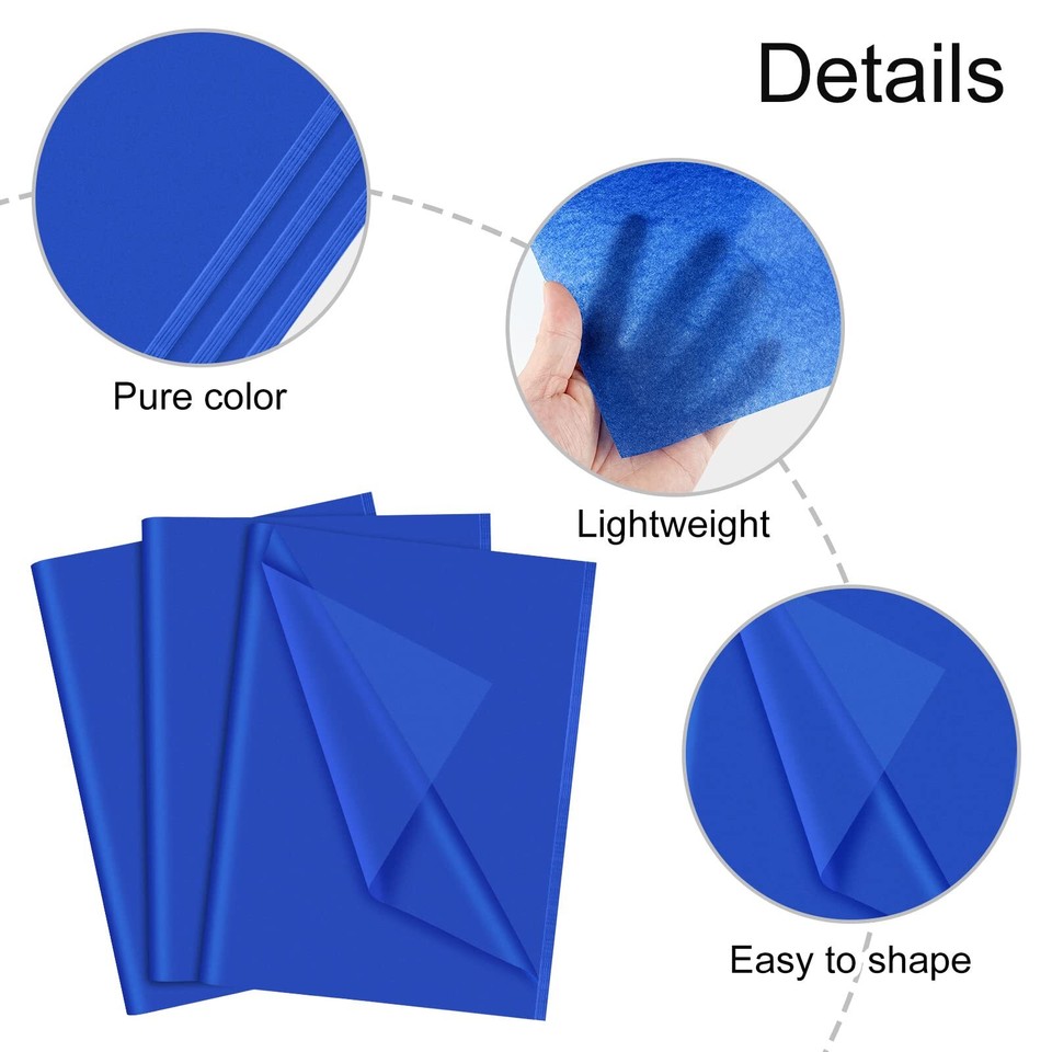 Navy Blue Tissue Paper 60 Sheet 14x20" Gift Bags Wrap Birthday Wedding ...