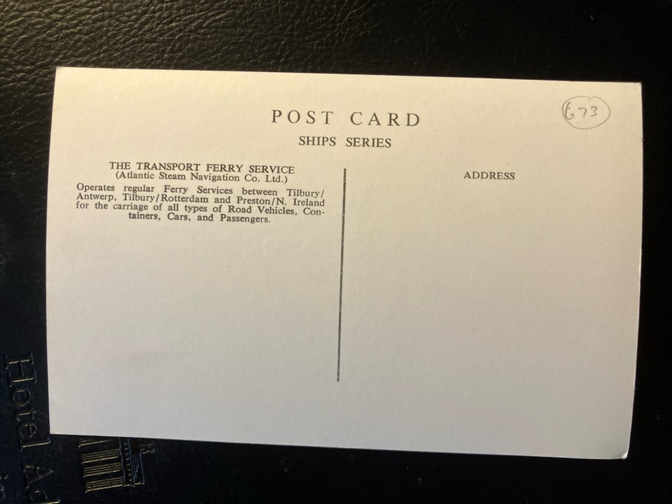 Merchant Navy Postcard Atlantic Steam Navigation Co Ltd MV Cedric Ferry ...