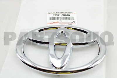 753110K040 Genuine Toyota EMBLEM, RADIATOR GRILLE (OR FRONT PANEL ...