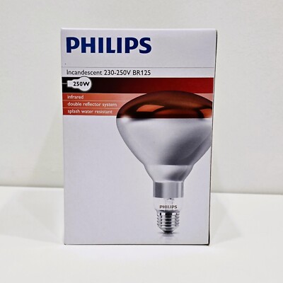 Philips Infrared Lamp 250W 220V BR125 E26 E27 Light Heat Massage Bulbs ...