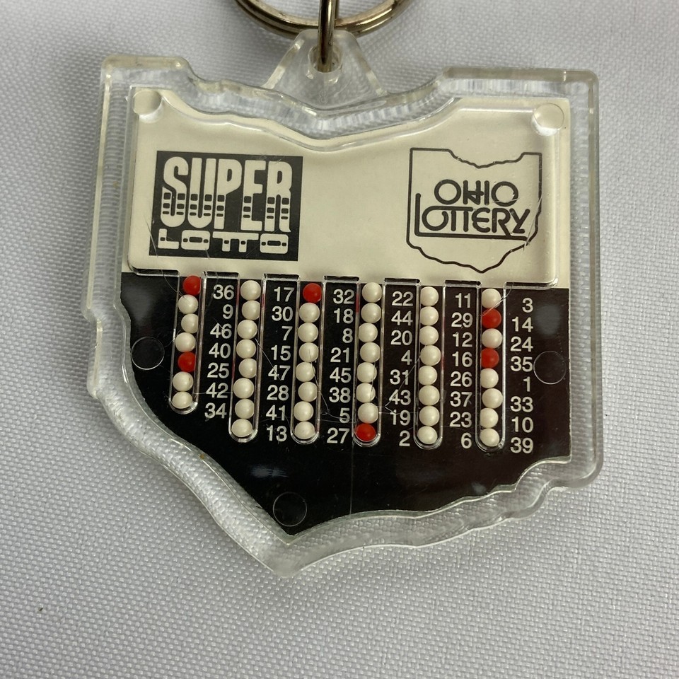 Vintage Ohio Lottery Super Lotto Ball Shaker Shake Pick Number Keychain ...