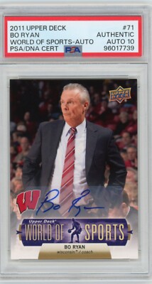2011 Upper Deck World Of Sports Bo Ryan Autograph Card PSA AUTO 10 ...