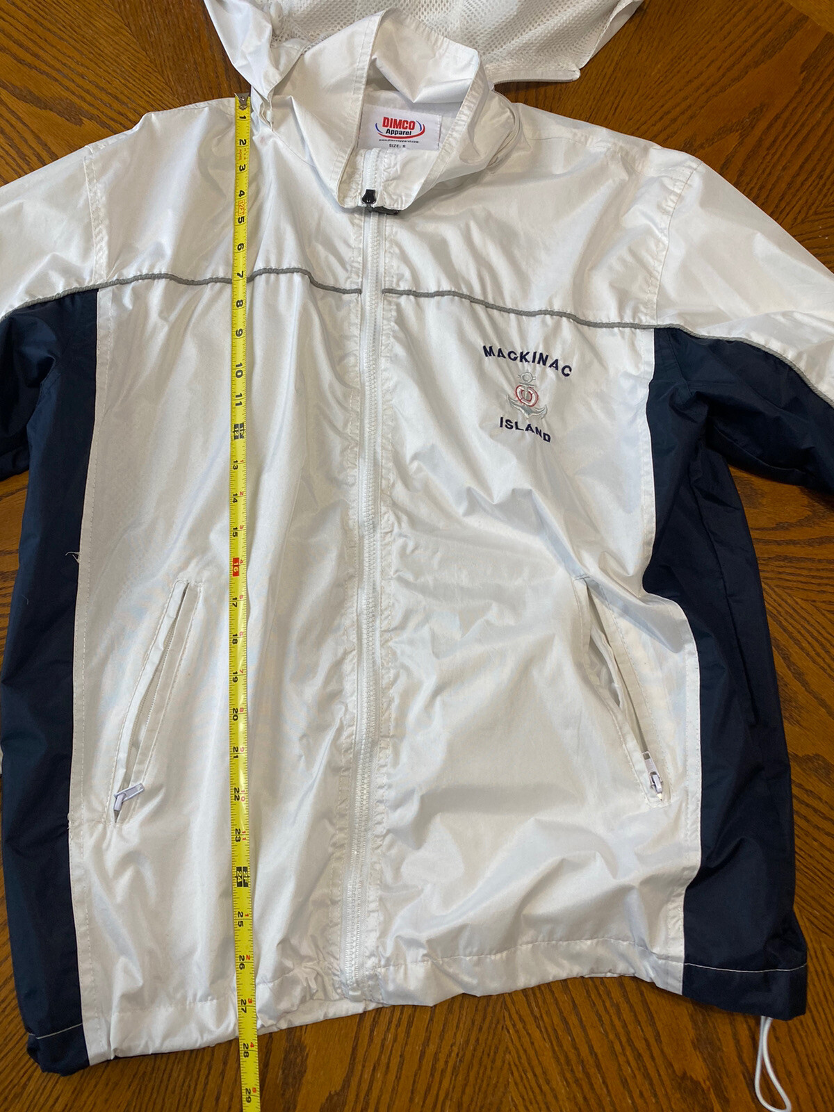Mens Dimco White & Blue Mackinac Island Zip Up Windbr… - Gem