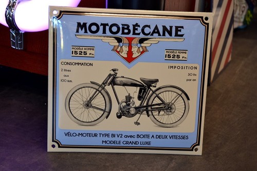 Plaque émaillée MOTOBECANE MBK mobylette 125 vélo moteur enamel sign | eBay