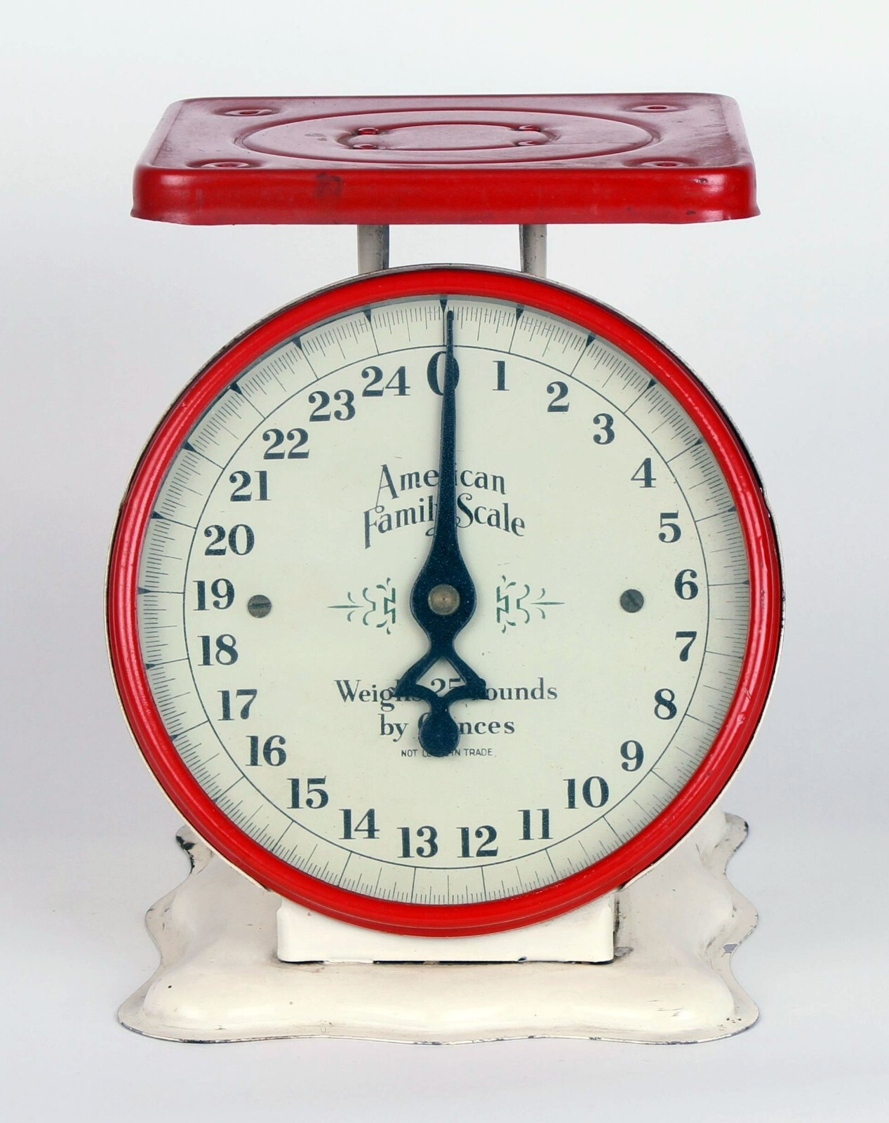 Vintage Red/White American Family Scale Co. 25 lbs Household Scale | eBay