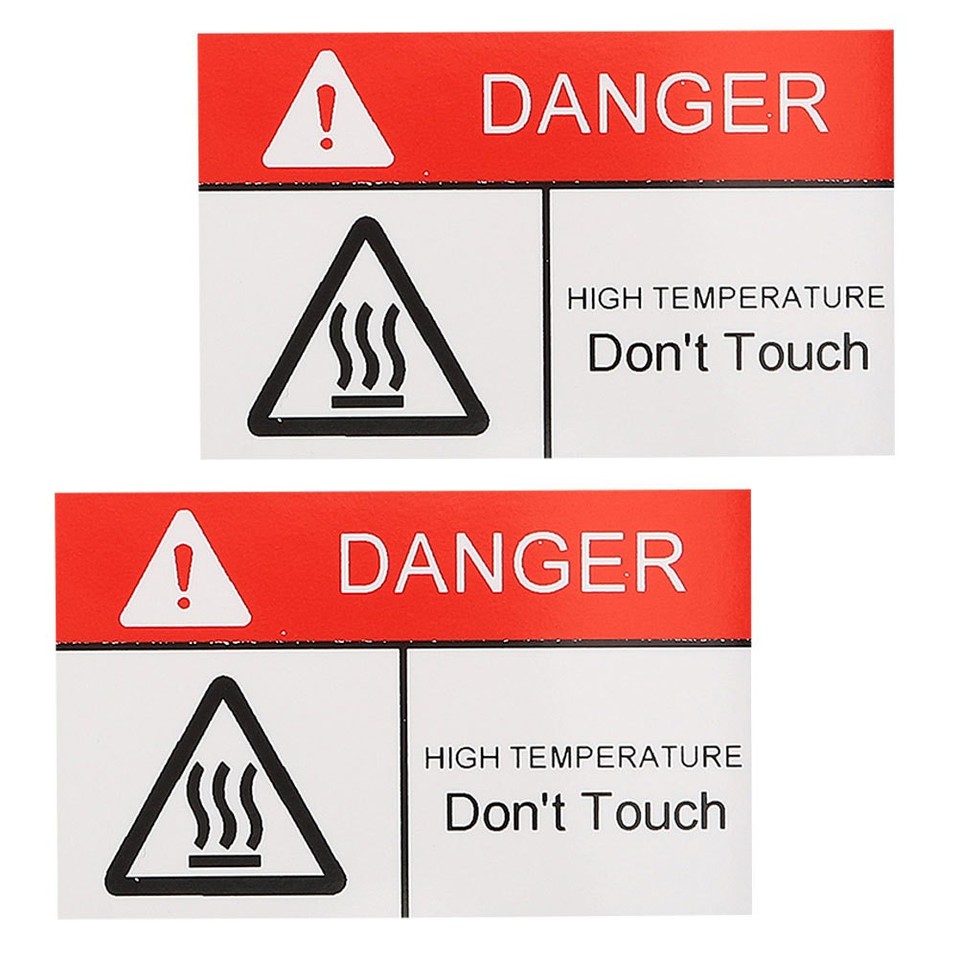 4 Pcs High Heat Warning Sticker Hot Signs for Radiator Caution Surface ...