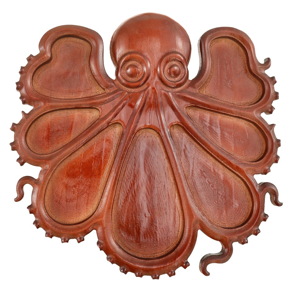 Octopus Style Meat Fruit Serving Tray Wooden Octopus Shape Charcuterie ...