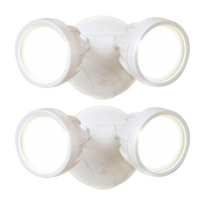 Halo Twin-Head White Integrated LED Motion Activated Flood Light (2 ...