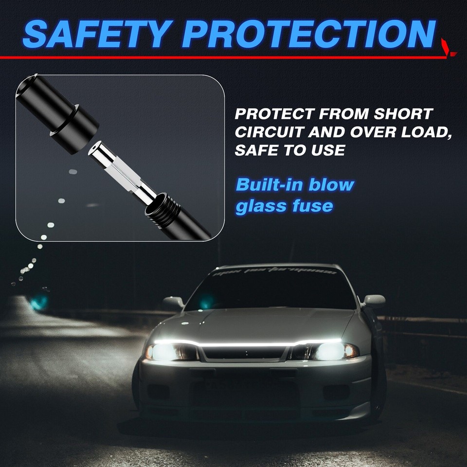 71" Inch Car Hood Light Strip Dynamic DRL Light LED Car Light Strip w ...