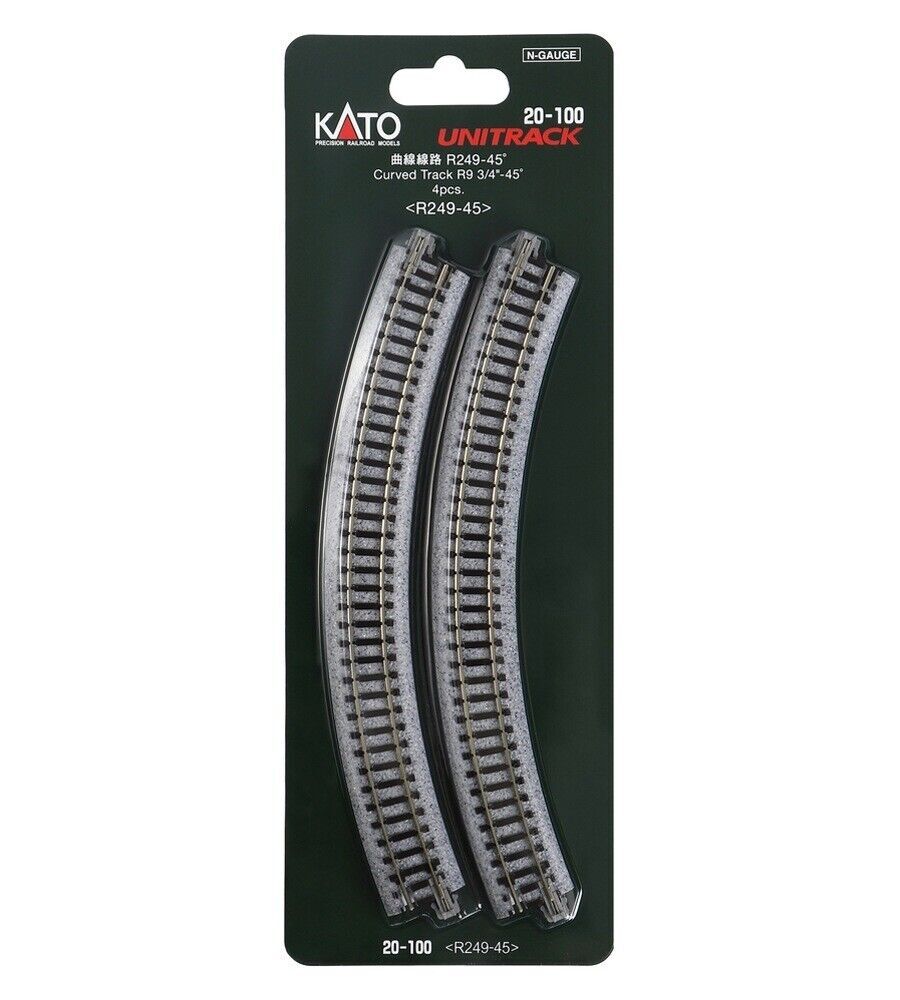 Lot of 5 KATO 20-100 Unitrack Curved Track R249-45° 4 Pieces | eBay
