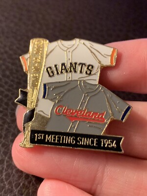 Vintage Giants Cleveland Baseball 1st Meeting Gold Tone Enamel Lapel ...