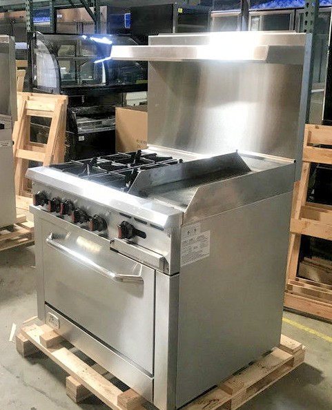 NEW 36" Oven Range Combo Griddle & Hot Plate Stove Top Commercial ...
