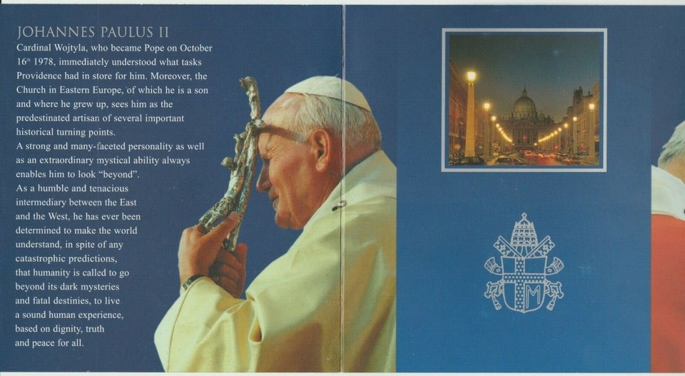 S40095 Vatican 2003 MNH Special Folder Stamp IN Silver Xxv Pontificate ...