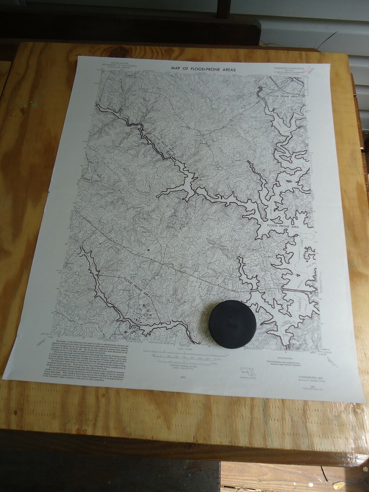 Finksburg MD map of flood prone areas circa 1973 US Dept of the ...