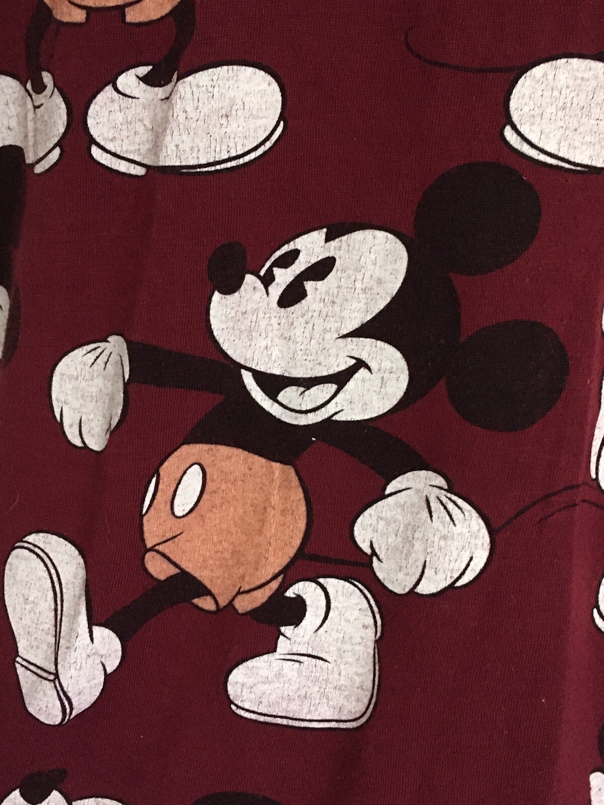 Rare Vintage 1980s Burgundy MICKEY MOUSE T Shirt All … - Gem