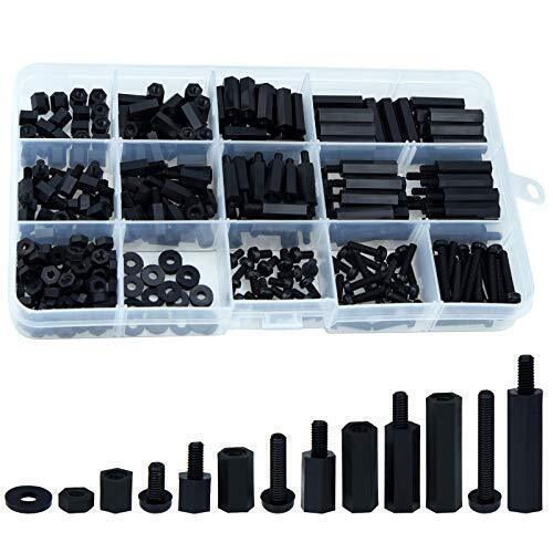 320PCS M2/M4 Nylon Hex Spacer Standoff Kit Male Female Screw Nut ...