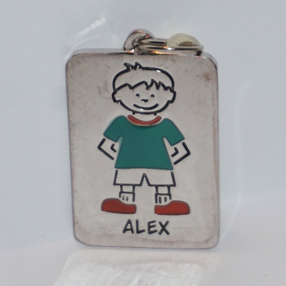 Kids Name Tag Ganz Charms ID Zipper Pulls Silver Key Ring Boys Girls ...