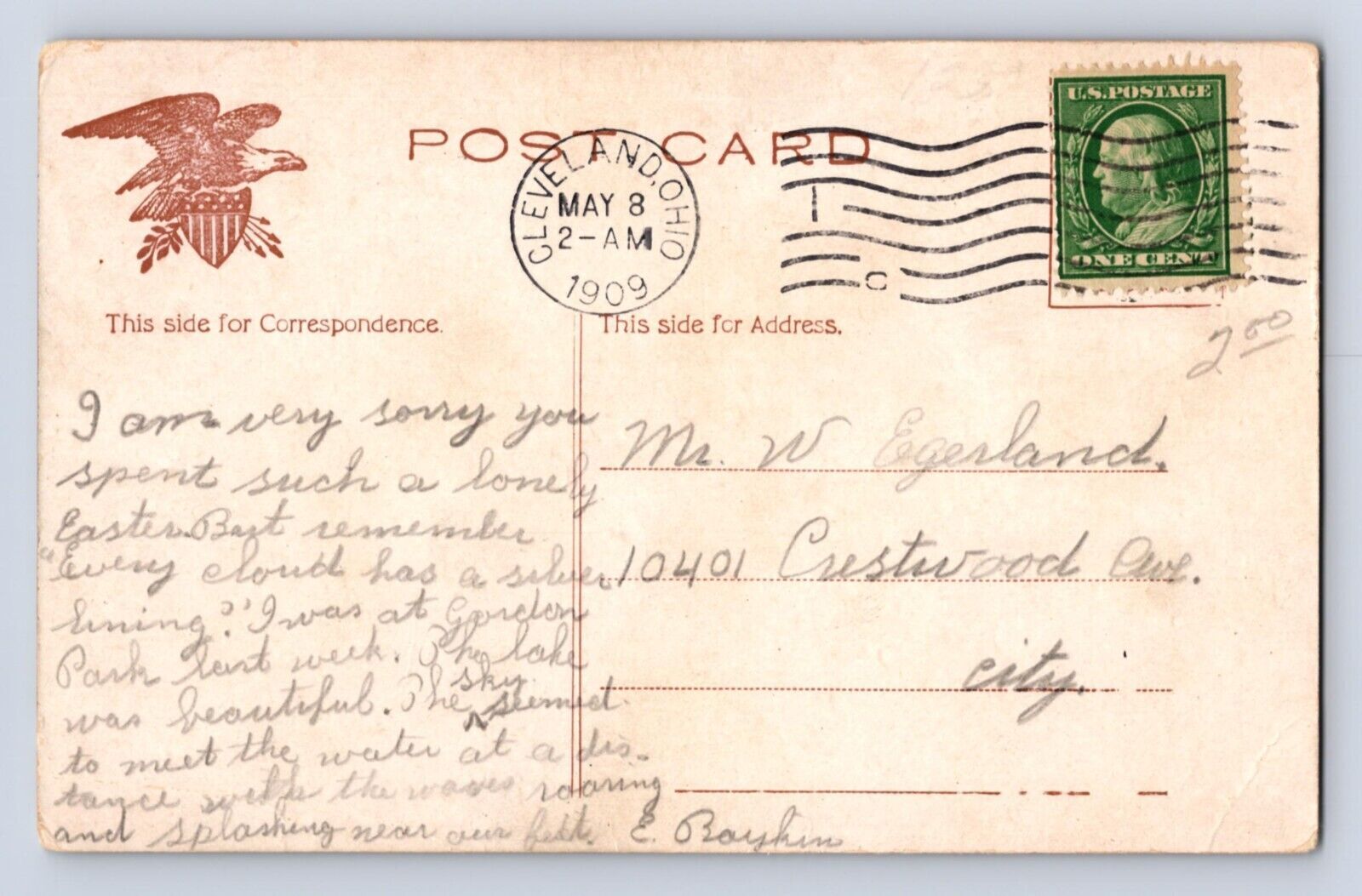 VINTAGE 1909 ROSE BUILDING CLEVELAND OHIO STREET VIEW POSTCARD DI | eBay