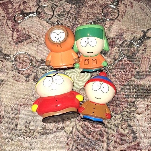 Vintage 1998 Set of 4 SOUTH PARK Key Chains Kenny Cartman Stan Kyle Fun ...