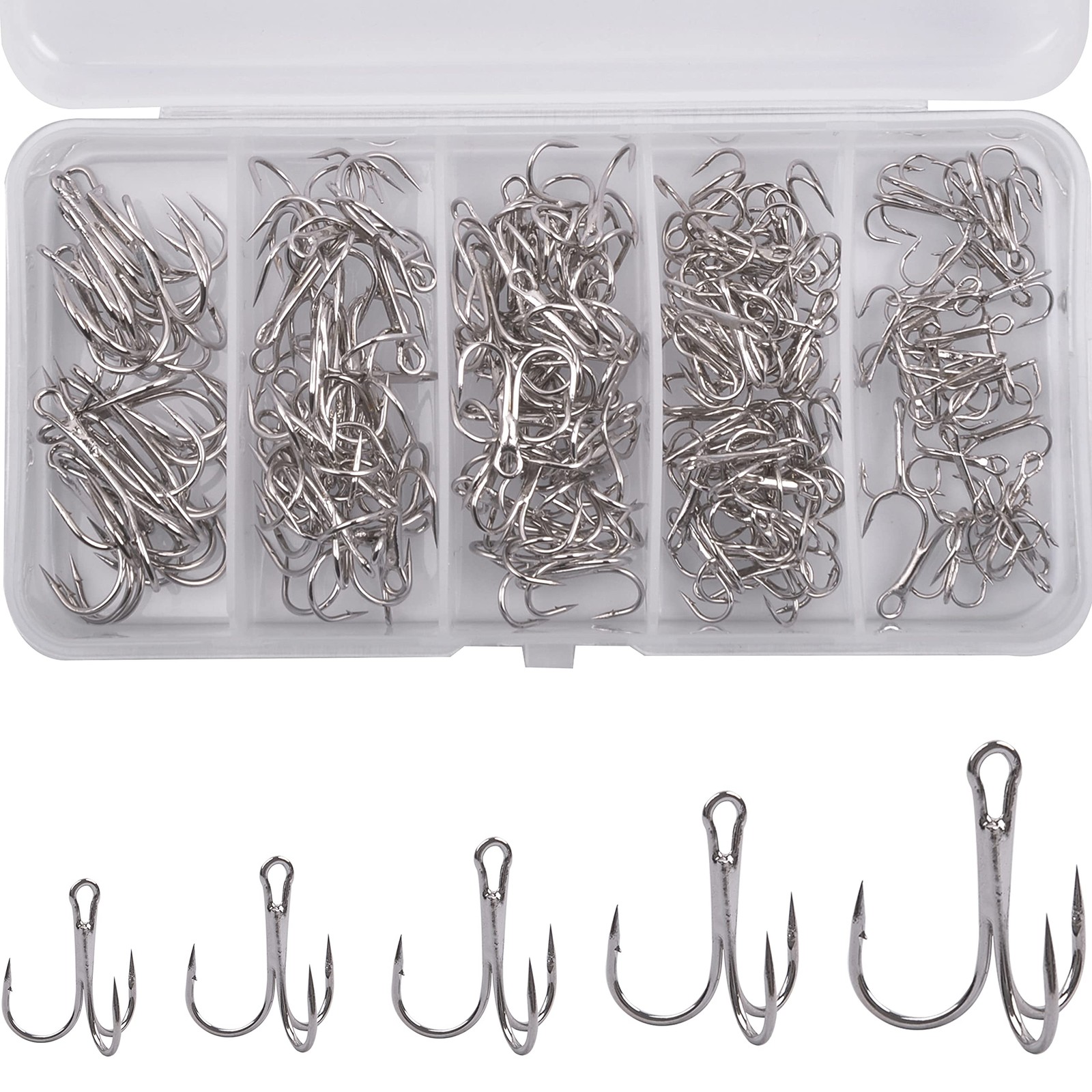 Fishing Treble Hooks Kit, Red Treble Hooks Sharp Round Bend High Carbon ...