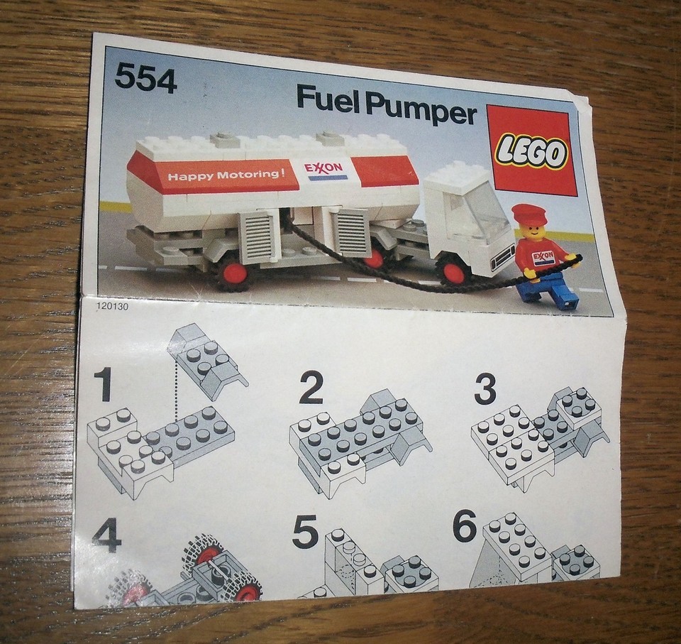 Vintage Lego #554 Exxon Fuel Pumper 100% Complete w Box & Booklet | eBay