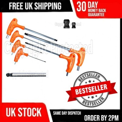 T BAR HEX KEY SET BALL POINT DOUBLE END LONG HANDLE ALLEN ALEN ALAN H2 ...