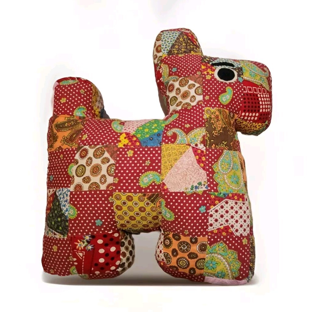 Vintage Patchwork Stuffed Dog- Quilted Stuffed Animal | eBay