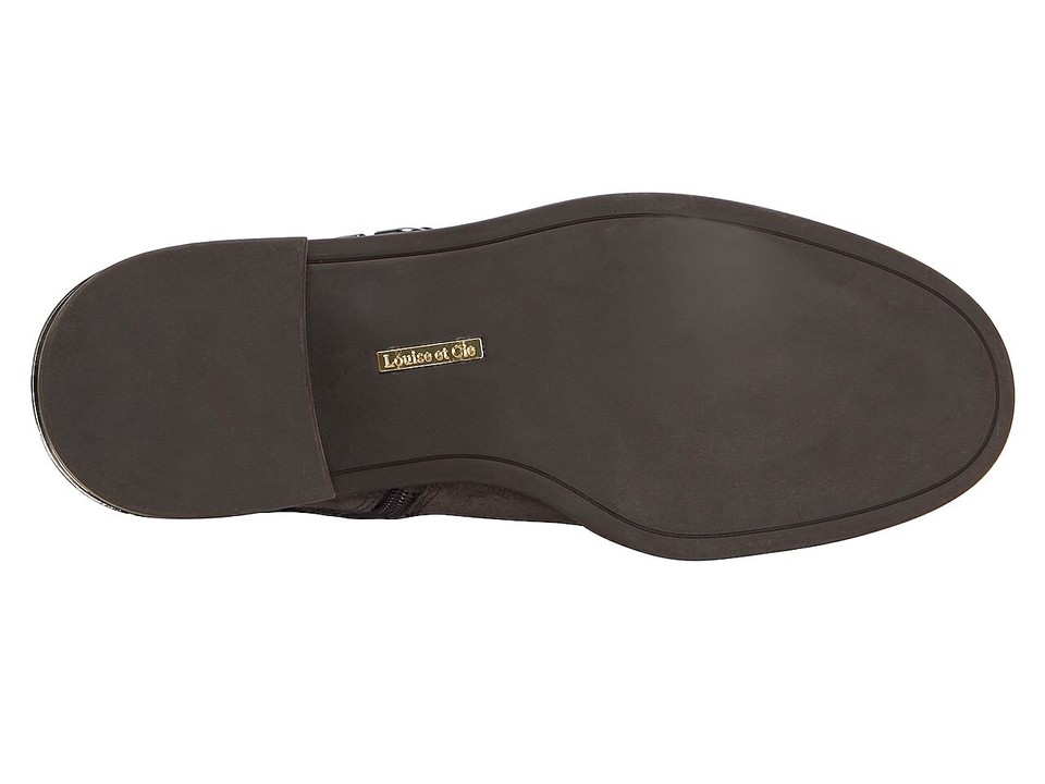 Louise et Cie Tandy BURNT TAWNY Moto Round Toe Block Heel Ankle Bootie ...