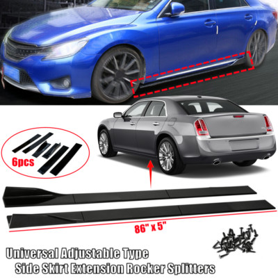 86" Universal Side Skirt Rocker Panel Body Kit Lip Splitters For ...