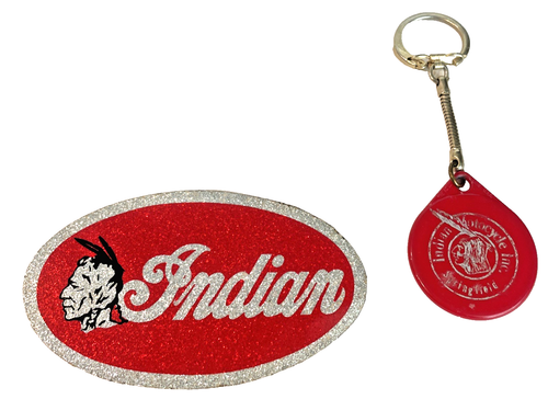 Indian Motorcycle Key Chain & Sticker Vintage Collectible USA Biker ...