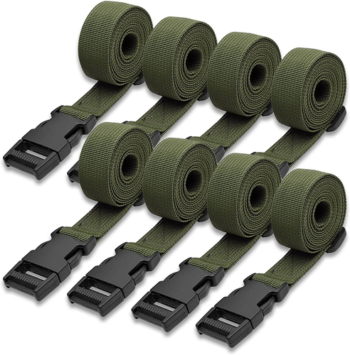 8Pack Utility Straps with Quick-Release Buckle, 59" Adjustable Nylon ...