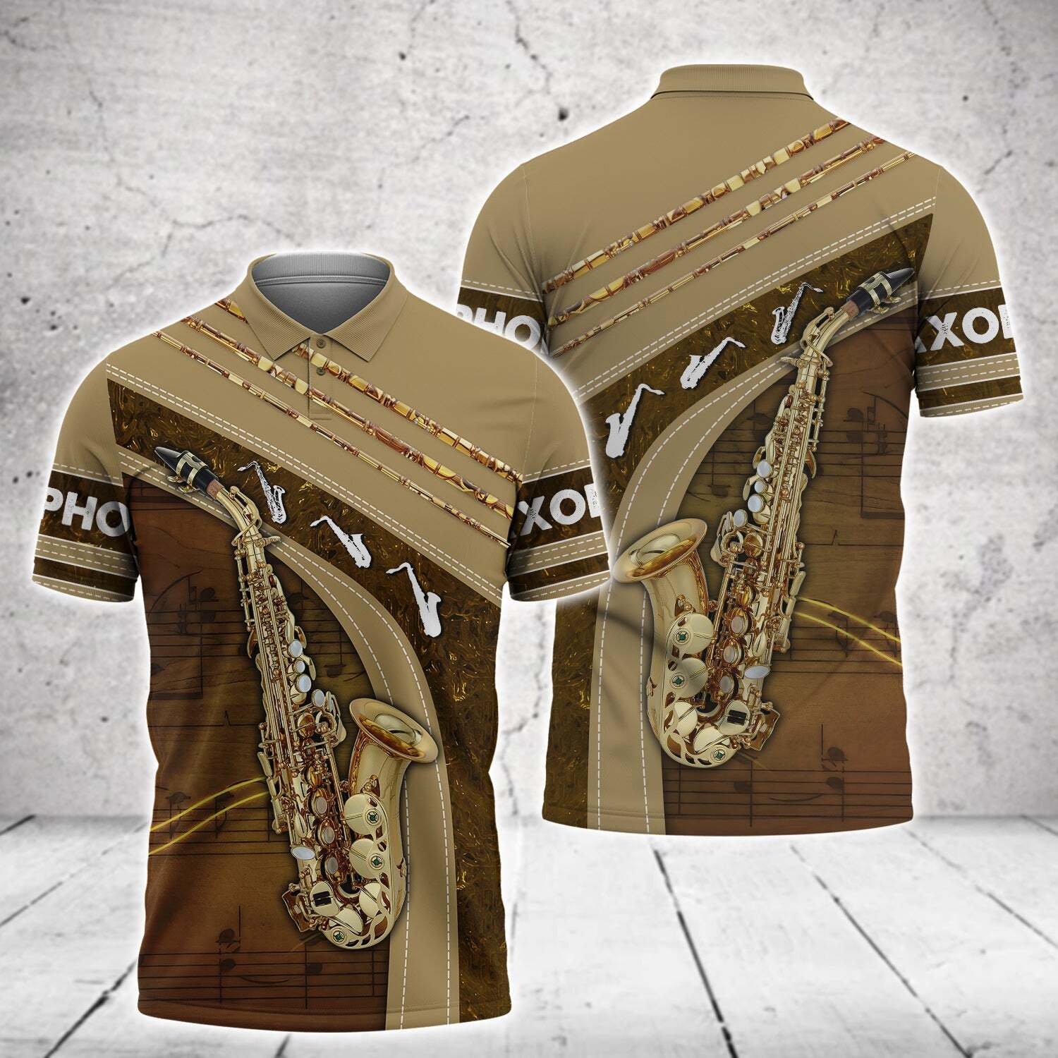 Saxophone 3D Polo Shirt Gift for Saxophone Lover Full Printed Polo ...
