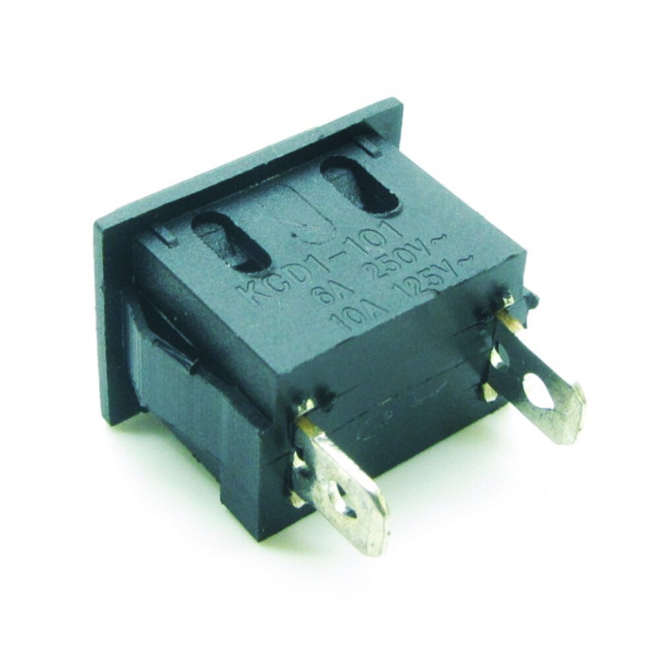 5 x Push Button Switch Black Rectangle Momentary OFF-ON 2 Pins 10A 125V ...