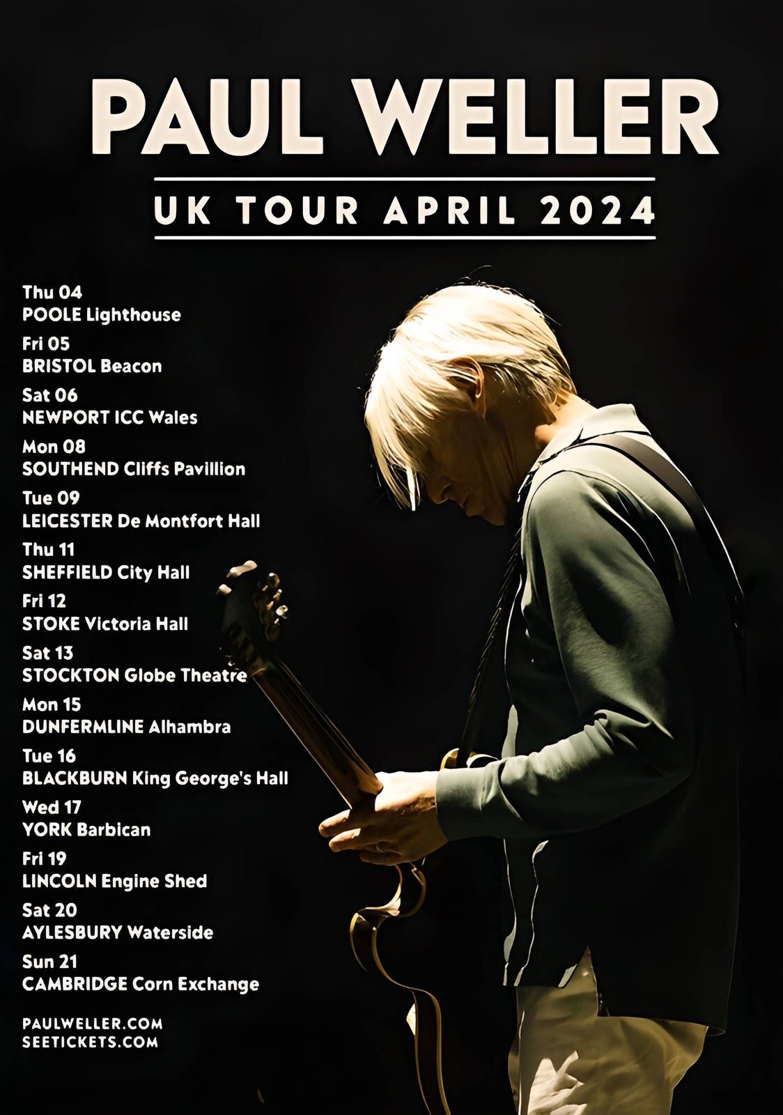 The Jam Paul Weller UK Tour 2024 Poster, Home Decor sold by Moonlit ...