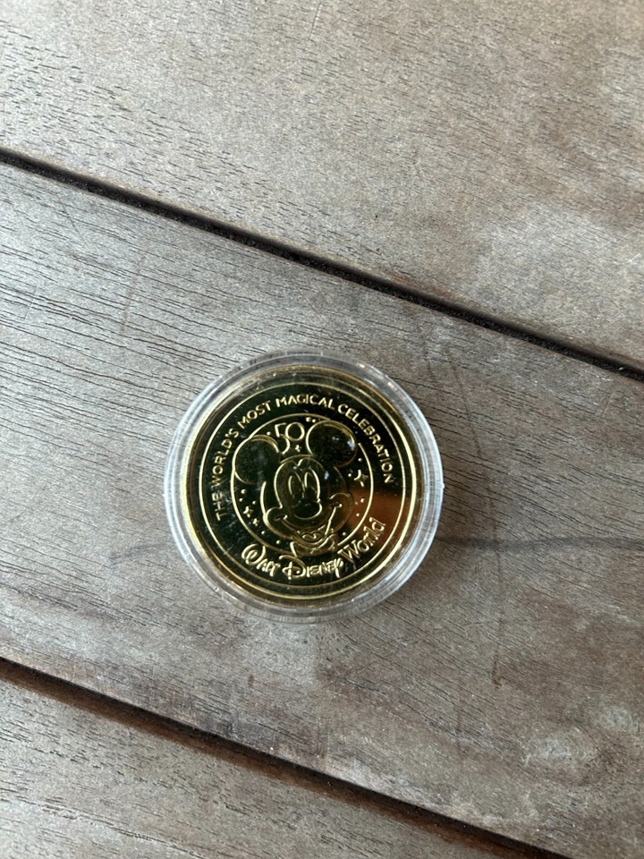 Cast Member Exclusive Walt Disney World 50th Anniversary Gold Coin | eBay
