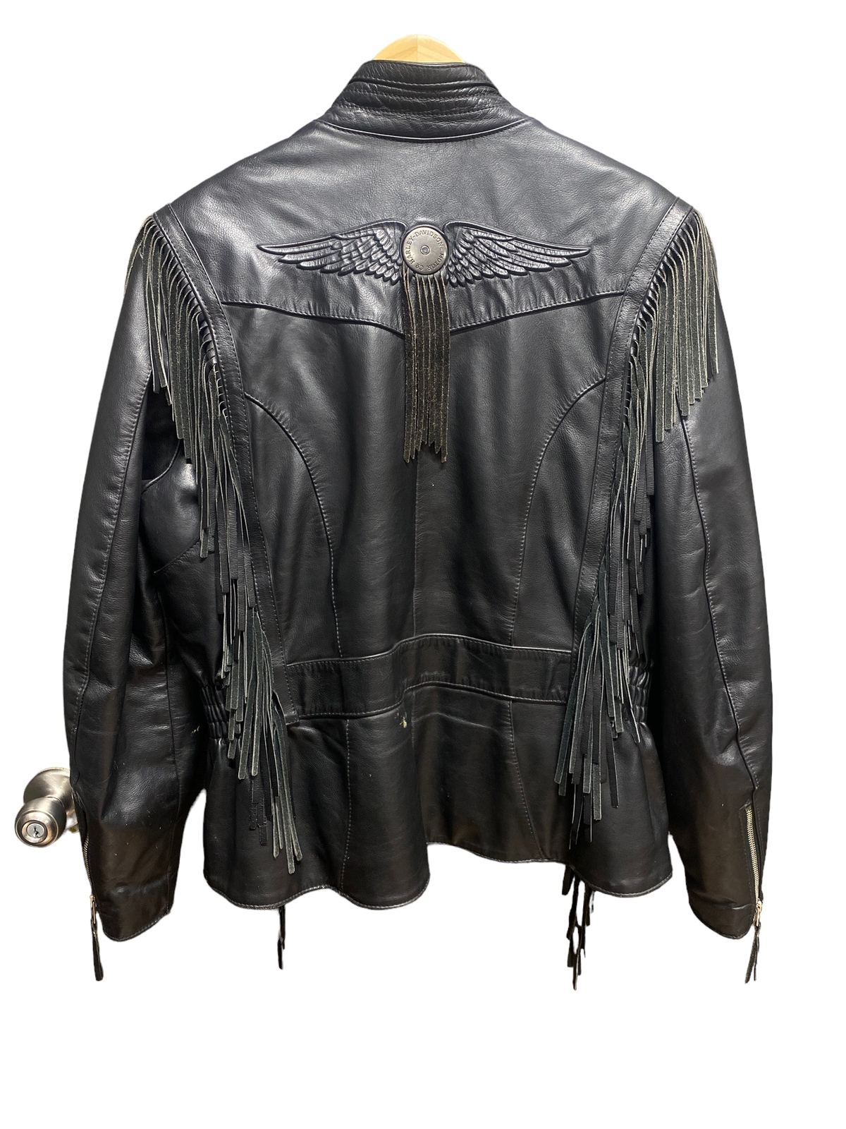 Vintage Womens Harley Davidson Fringe Leather Biker Jacket Size Large ...