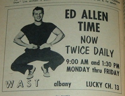 1961 WAST TV GUIDE AD~ED ALLEN TIME EXERCISE SHOW ALBANY,NY LUCKY 13 | eBay