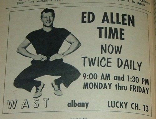 1961 WAST TV GUIDE AD~ED ALLEN TIME EXERCISE SHOW ALBANY,NY LUCKY 13 | eBay