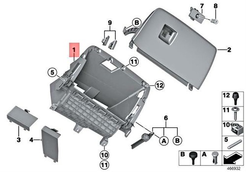 Genuine BMW X3 X4 M F25 F26 X3 18d 18i 20dX 20i Glove Box Housing ...