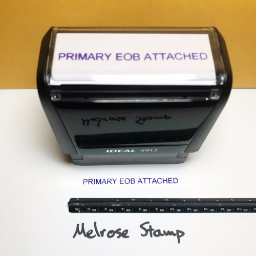 Primary EOB Attached Rubber Stamp Purple Ink Self Inking Ideal 4913 | eBay