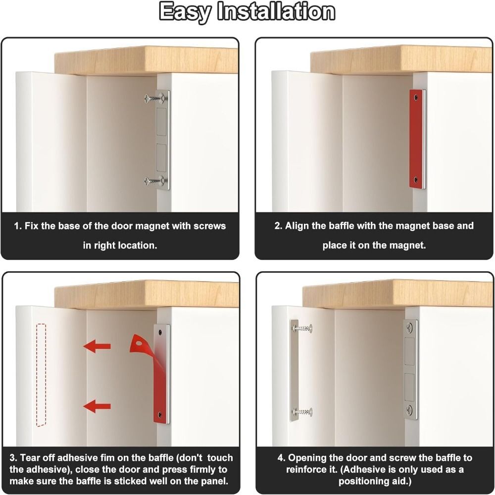 4 PCS Rectangle Sliding Door Closures Wardrobe Closet Door Closing | eBay