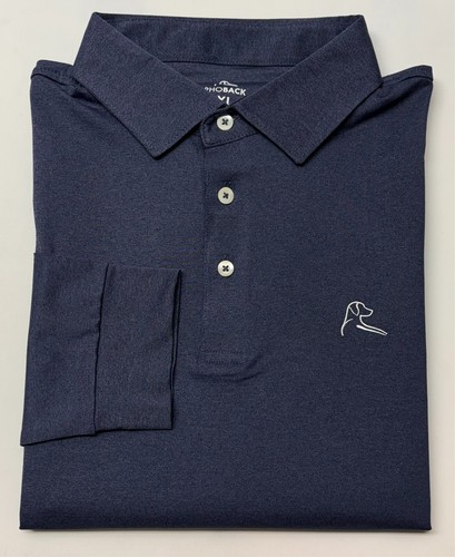 "NEW" RHOBACK Solid Navy Annapolis Golf Performance Mens Polo Long Sleeve sz XL | eBay