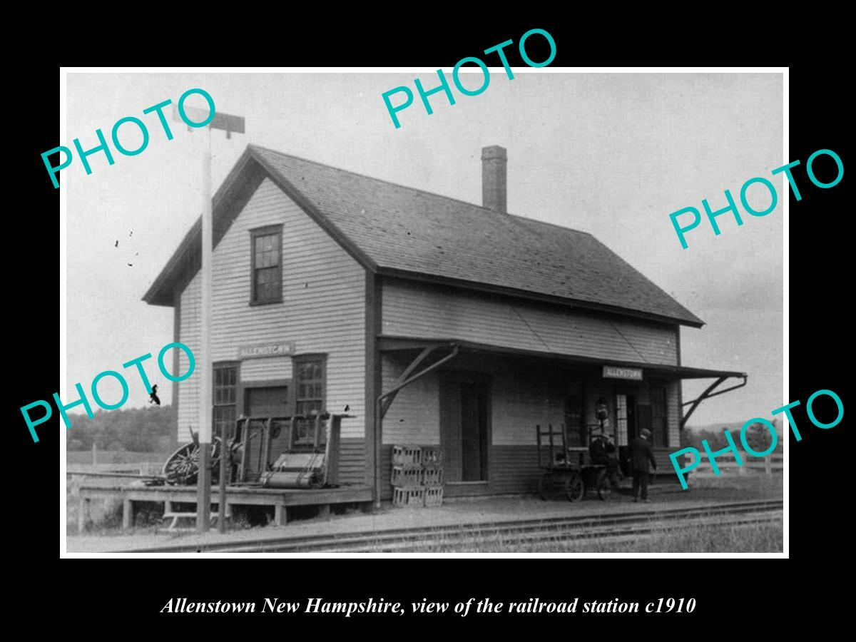 OLD POSTCARD SIZE PHOTO OF ALLENSTOWN NEW HAMPSHIRE THE RAILROAD DEPOT ...