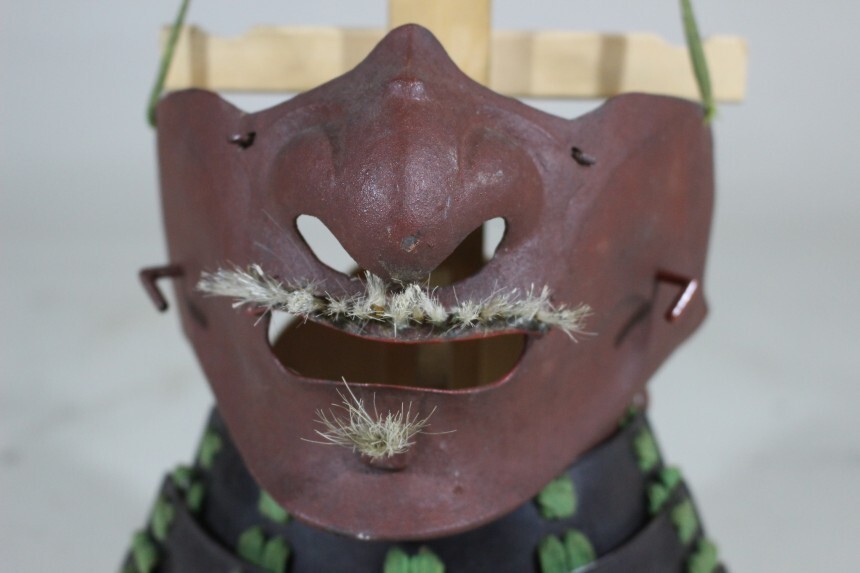 Menpo Mask Edo Period Black Lacquer Iron Kabuto Black Japan Antique ...