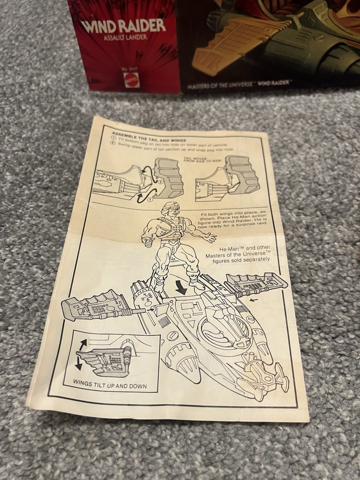 Masters of the Universe WIND RAIDER Complete w/ Mint Box 1981/missing ...