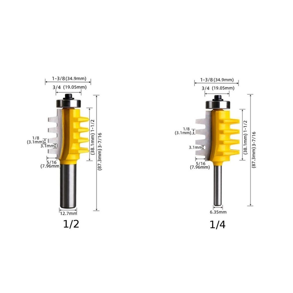 Woodworking Tenon Joint Router Bit Conical Tooth Cutter for Smooth ...