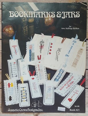BOOKMARKS & JARS Lids 36 Designs Cross Stitch Embroidery Book #21 Jeane ...